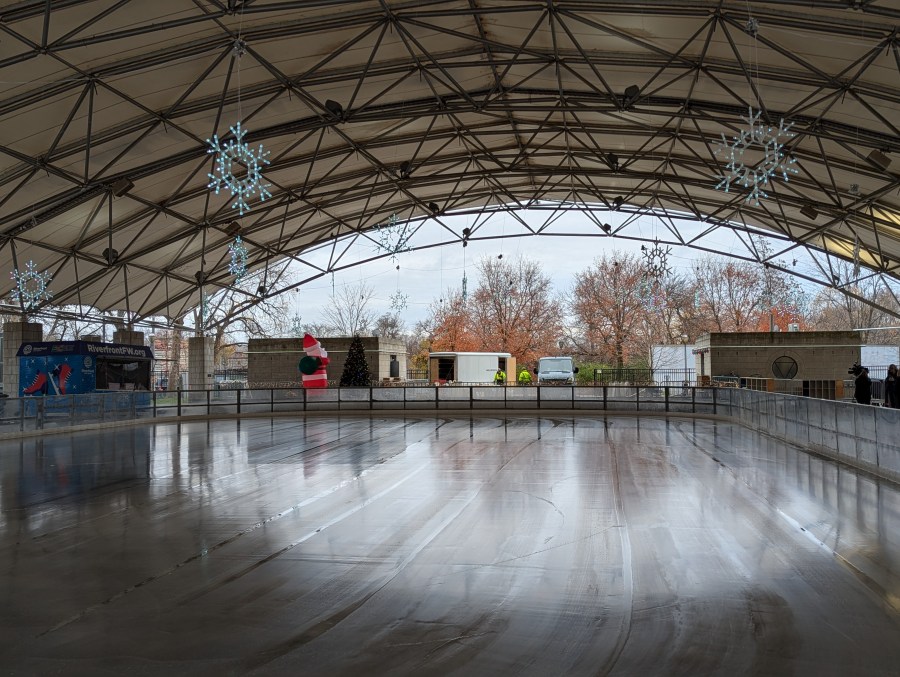 Headwaters Park Ice Rink skating through winter