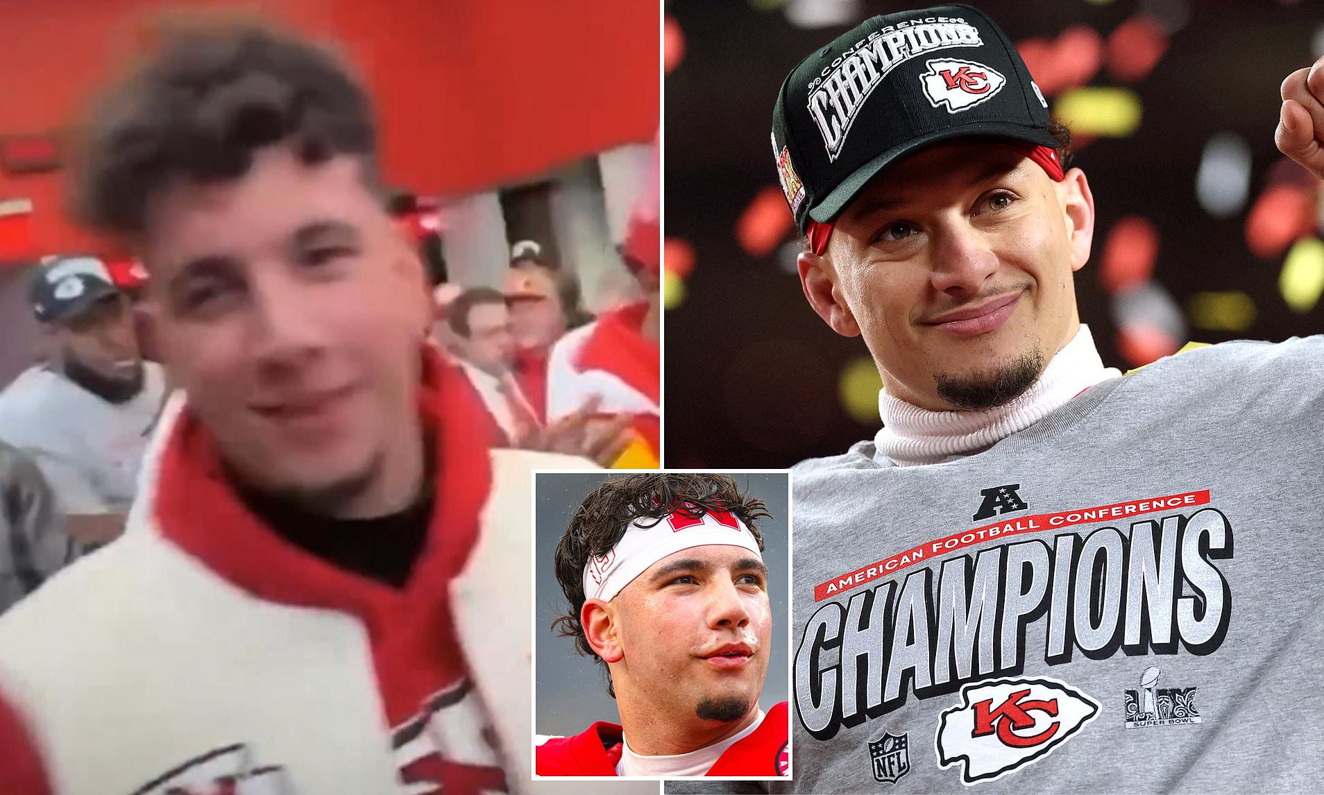 Patrick Mahomes' college football lookalike invades Chiefs locker room ...