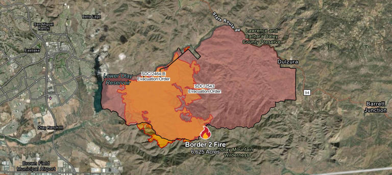 LA wildfires mapped: Border 2 fire stalled as rain brings risk of ...