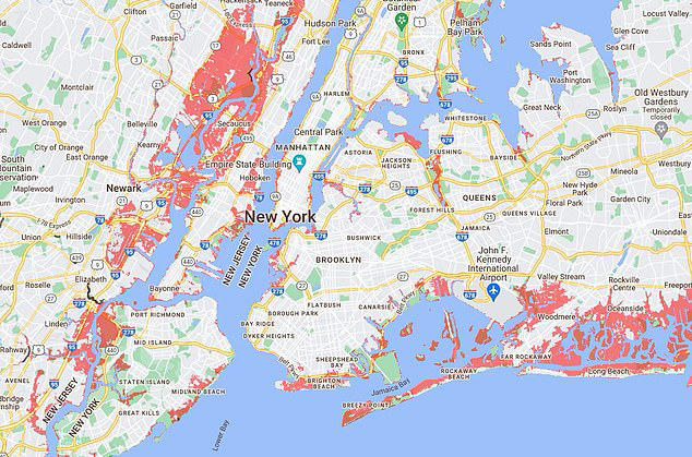 Map reveals parts of US 'underwater by 2100' due to sea level rise