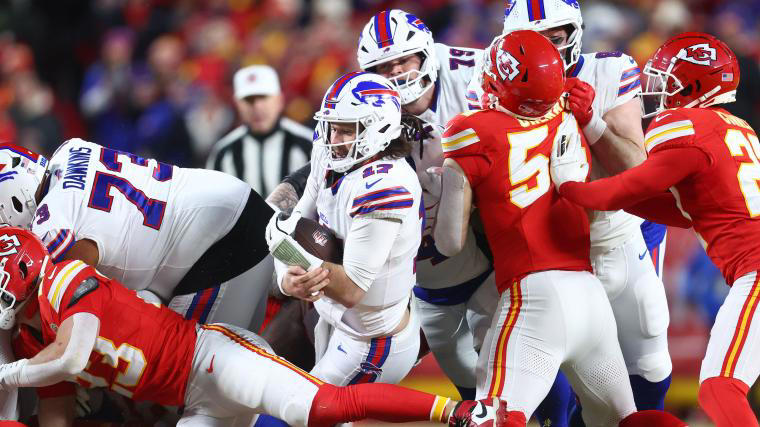 Chiefs-Bills 4th down stop, explained: Why refs marked Josh Allen's QB ...