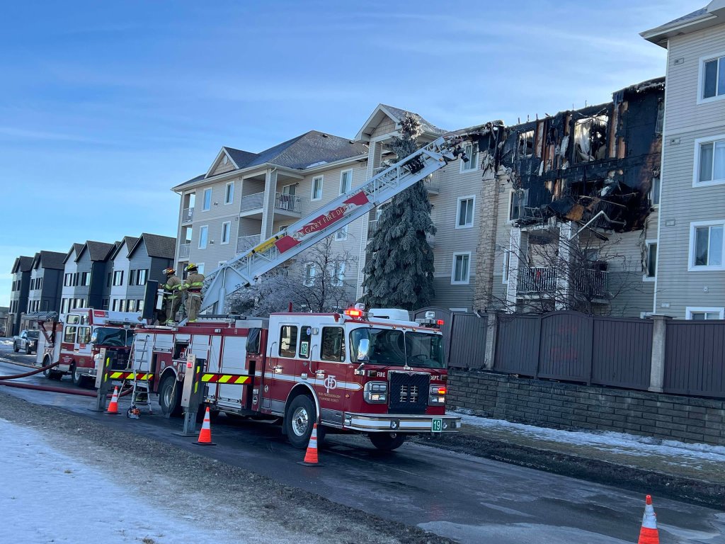 Dozens displaced following two-alarm condo fire in southwest Calgary
