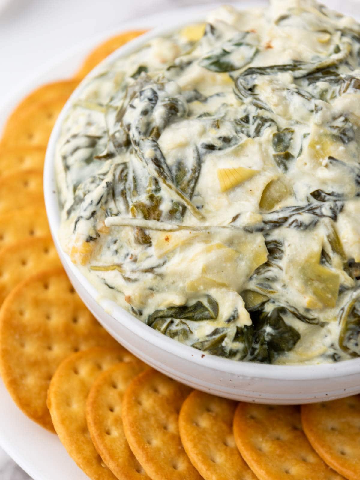 The easiest fresh spinach artichoke dip that exists!