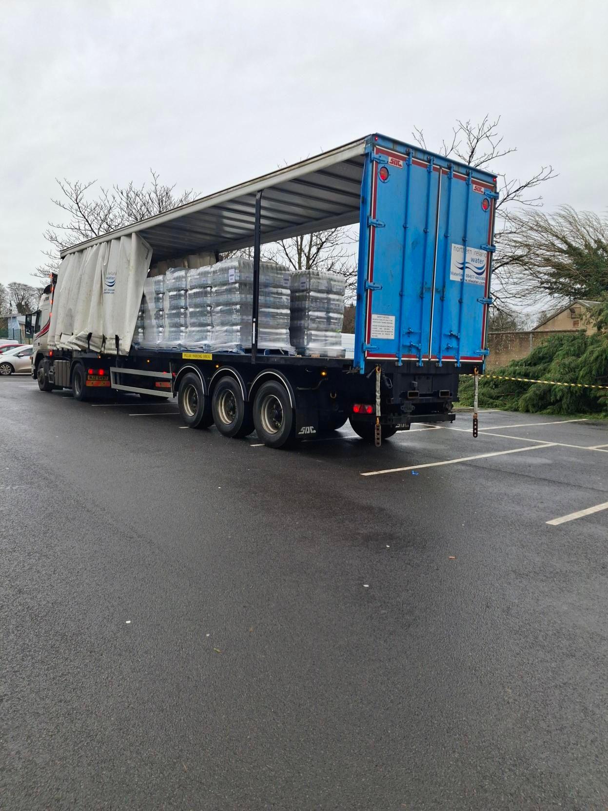 Bottled water for those impacted by Storm Éowyn