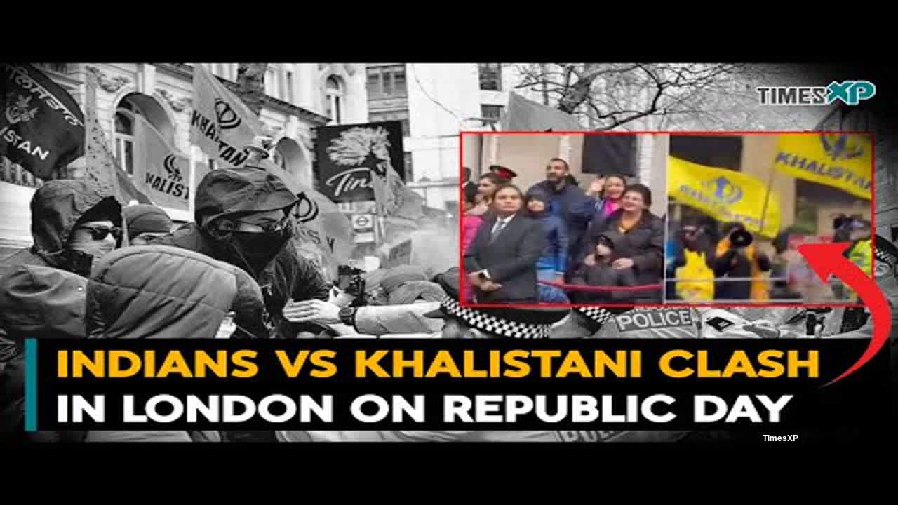 Indians in the UK clashed with Khalistanis in London on Republic Day