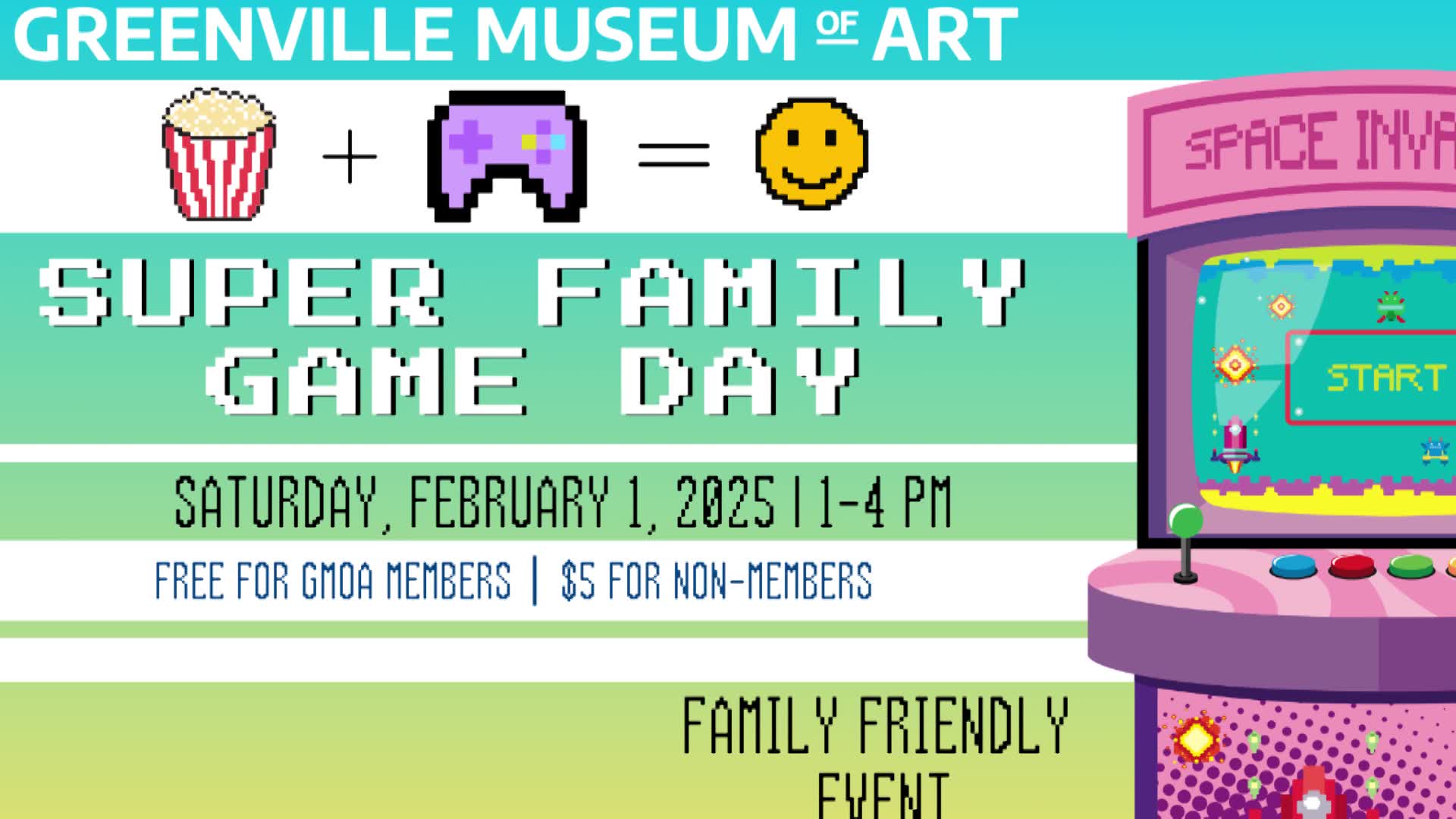 Greenville Museum of Art's Family Game Day and GMoArcade