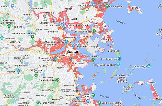 Map reveals parts of US 'underwater by 2100' due to sea level rise