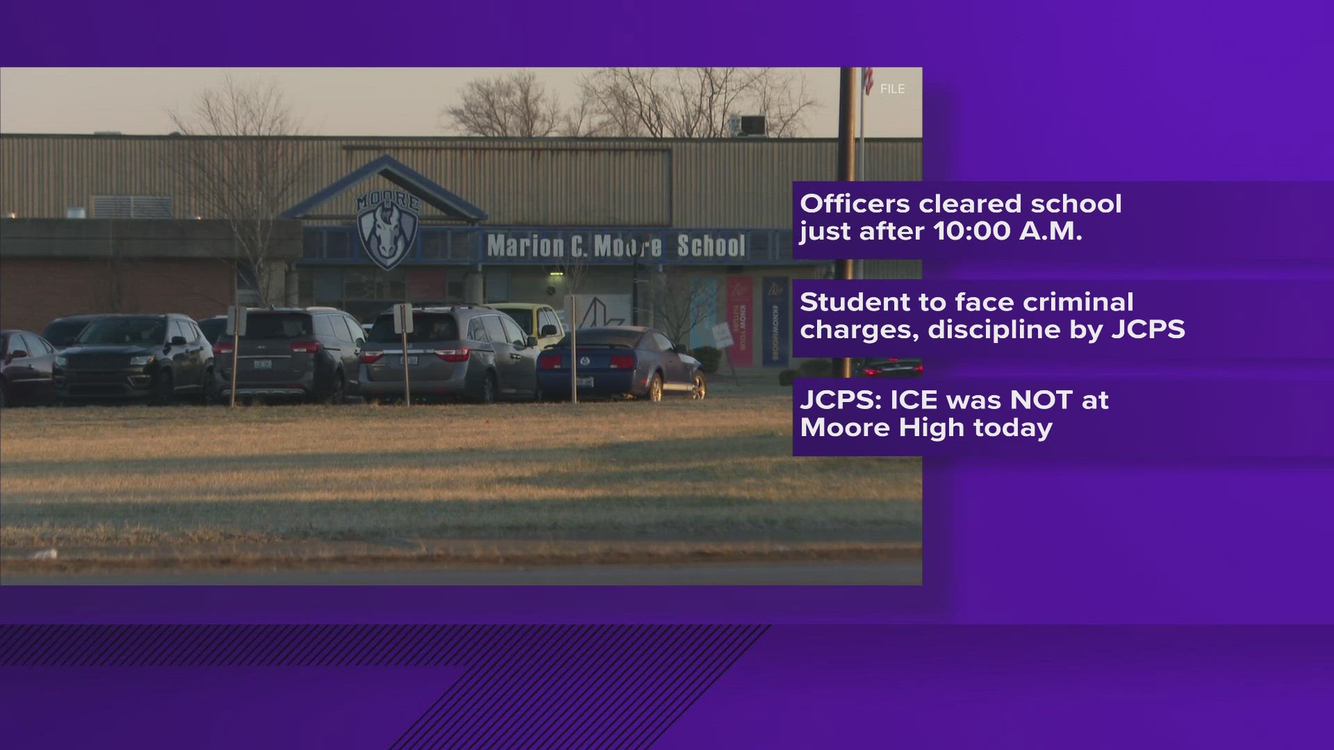 JCPS student charged for reporting false threat at Marion C. Moore High School