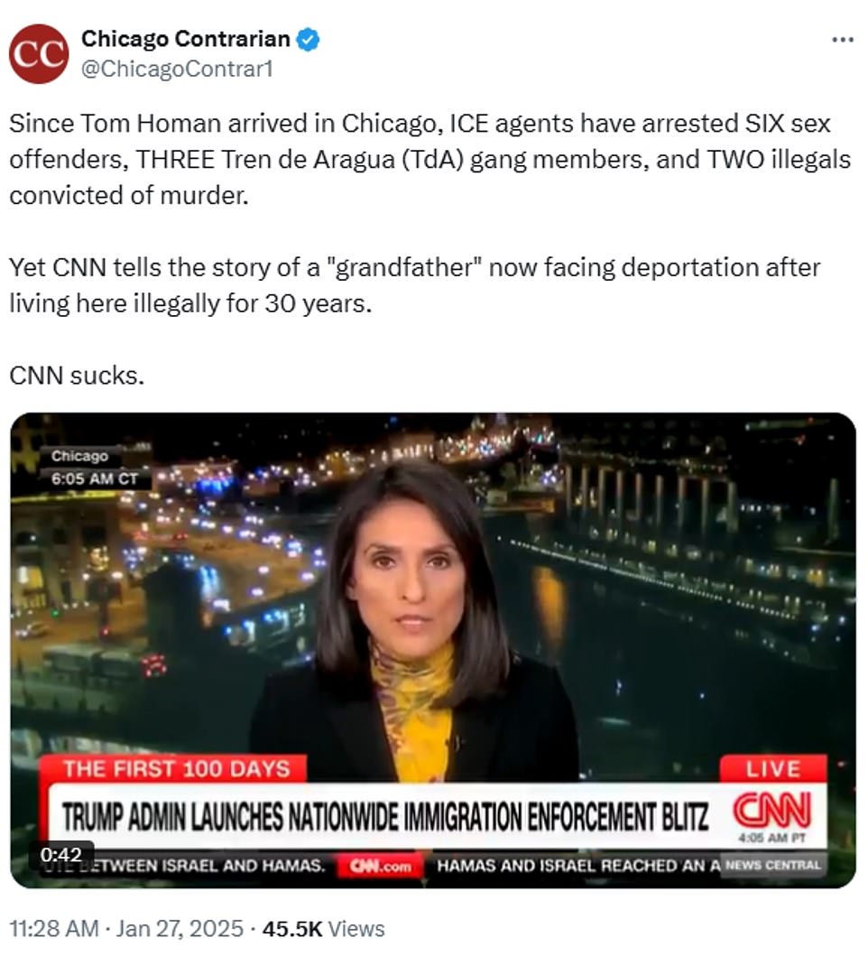 CNN slammed for selective reporting of Chicago migrant raids