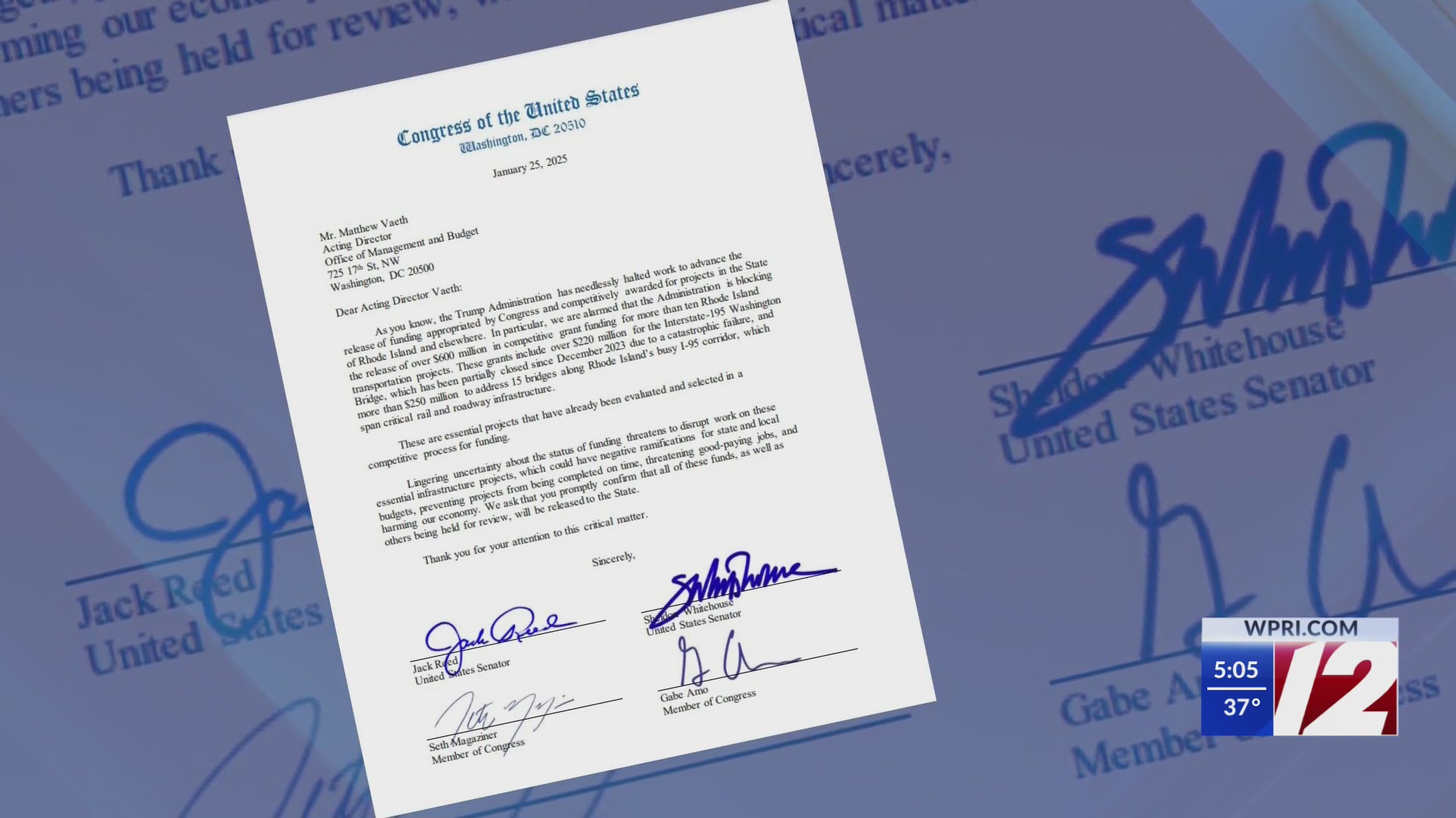 RI congressional delegation asks Trump admin to release funds for ...