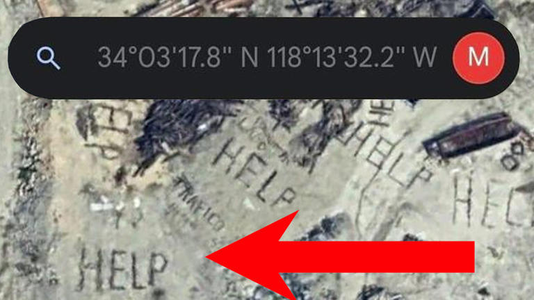 What's At 34°03'18"N 118°13'30"W On Google Maps? The 'Help' Markings In ...