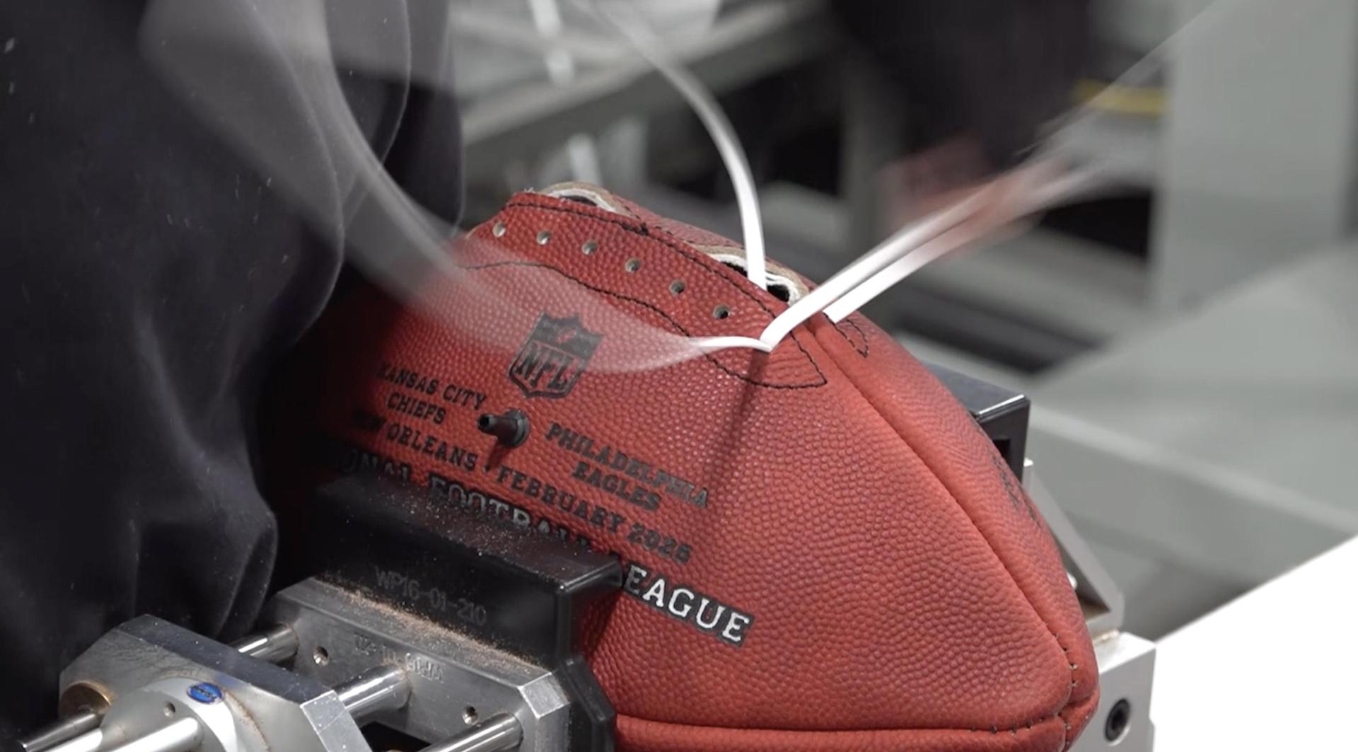 See how the Super Bowl footballs are made within hours of the matchup ...
