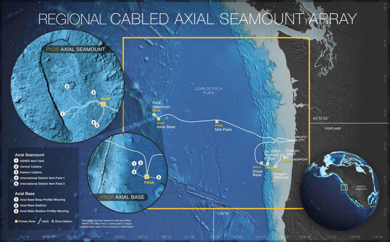 Map shows location of huge underwater volcano near coast set to erupt this year