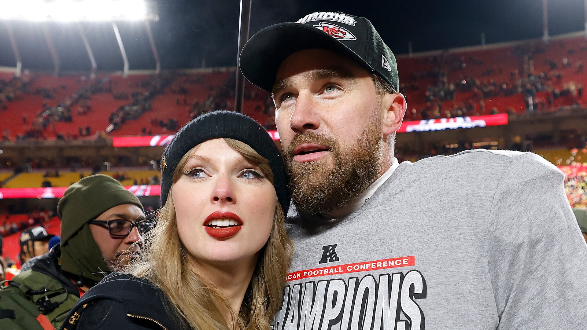 Taylor Swift and Travis Kelce celebrate Super Bowl qualification with a ...