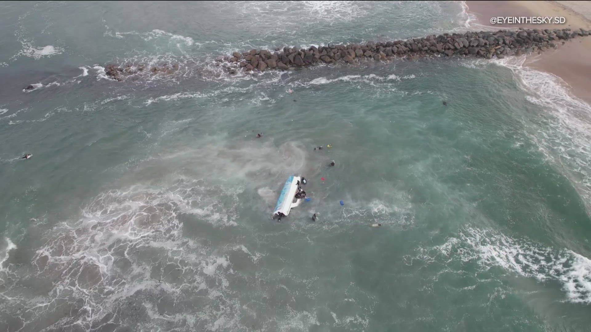 Drone pilot captures moment suspected smuggling boat overturns off ... Drone pilot captures moment suspected smuggling boat overturns off ...