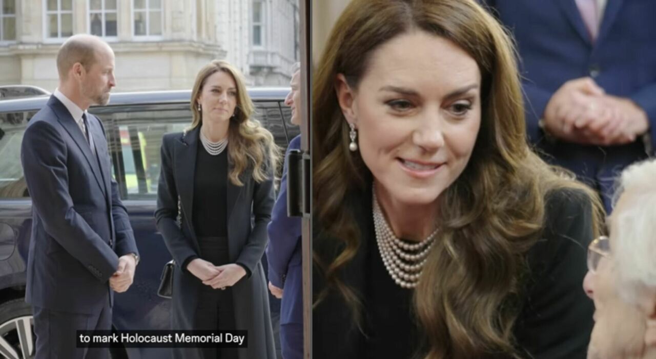 Kate, le perle di Elisabetta e il look simbolico nel Giorno della Memoria