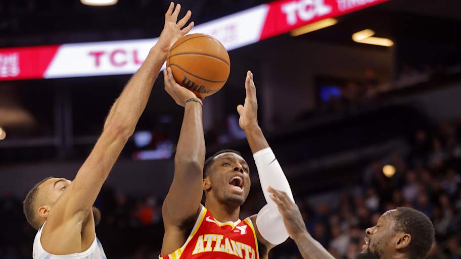 Watch: Rudy Gobert dunks on Hawks' Onyeka Okongwu, then it gets chippy