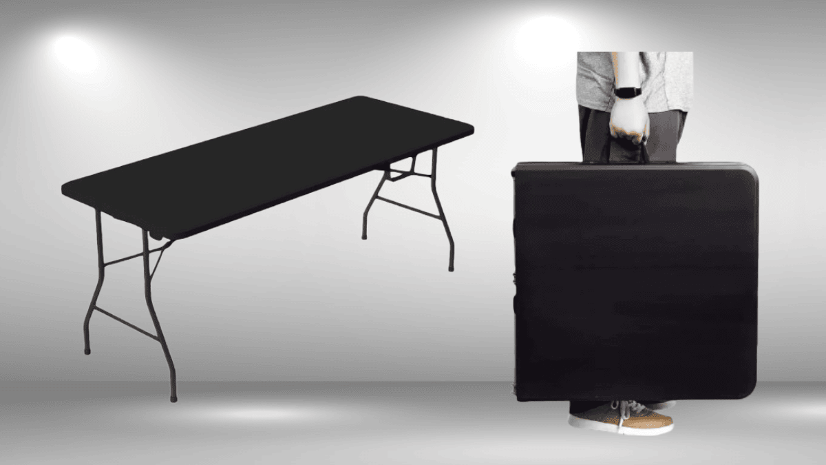 Mesa plegable Cuory negra de 1.80metros en REMATE del 48% por tiempo ...