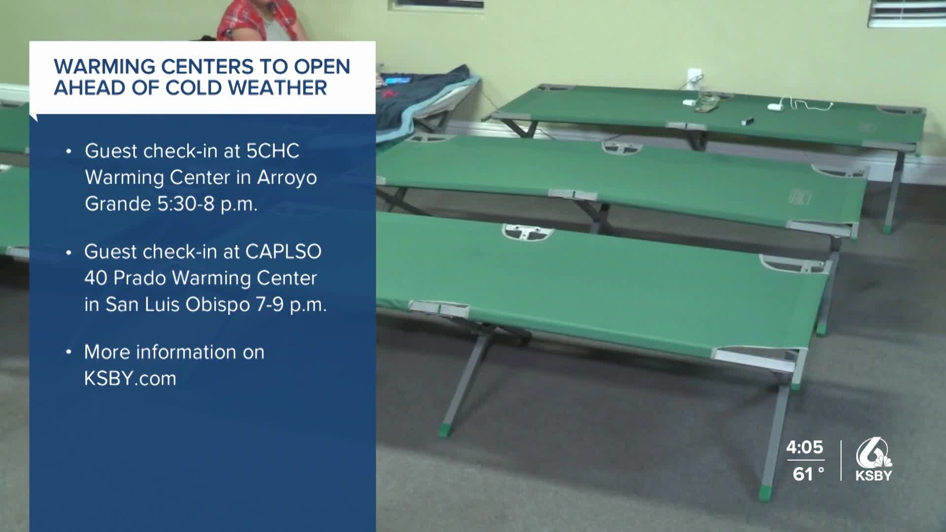 Warming Centers in SLO, Arroyo Grande open ahead of cold evening temperatures