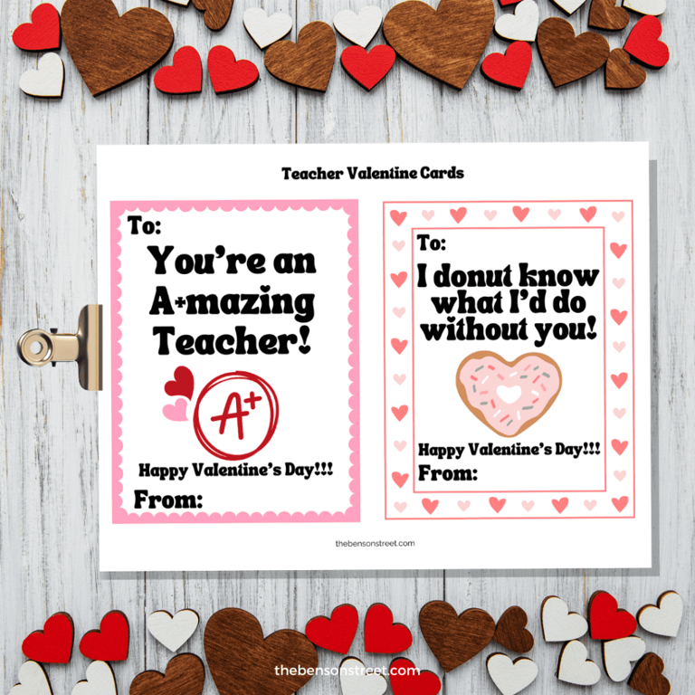 Free Printable Valentines Day Cards for Teacher from Student