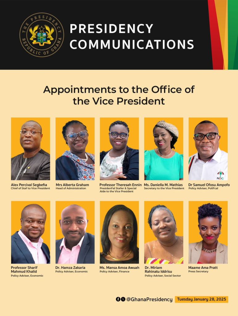 President Mahama appoints 10 to Office of the Vice President