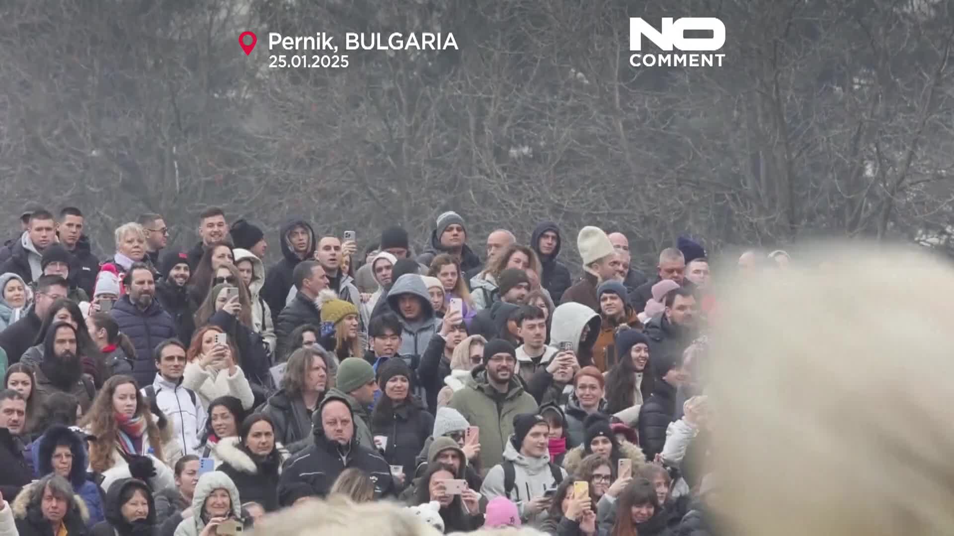 Masked dancers chase away evil spirits in Bulgaria