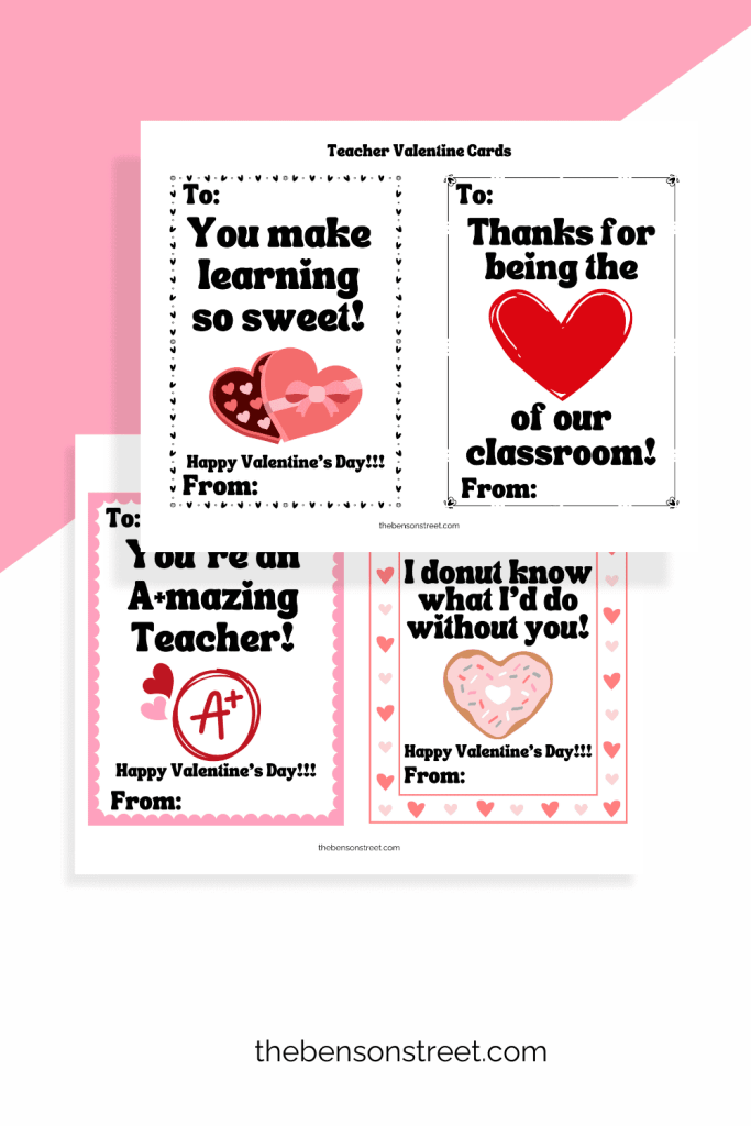 Free Printable Valentines Day Cards for Teacher from Student