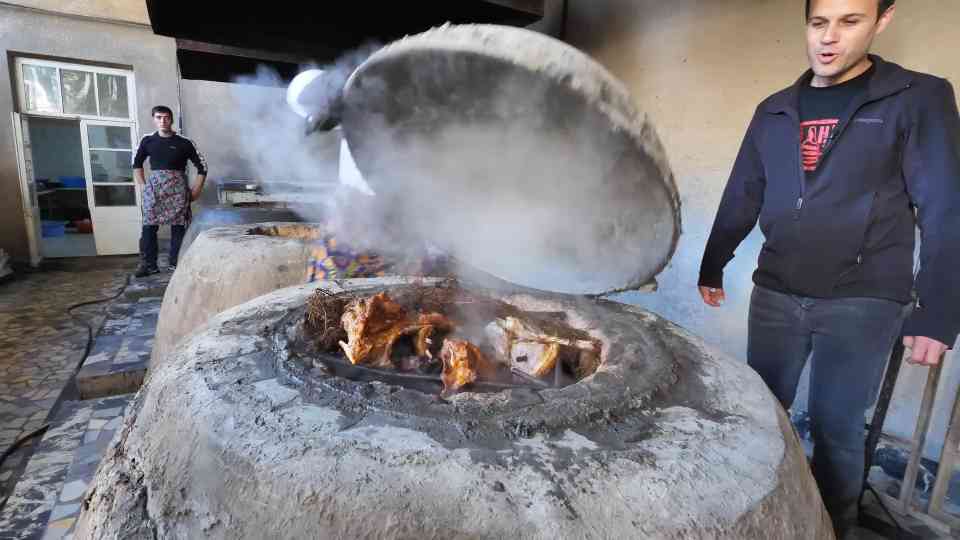 Giant Meat Bucket & Tender Goat: Street Food in Bukhara!