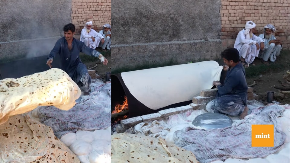 Instagram Viral Video: Man makes 'world's largest' 12-feet roti; social ...