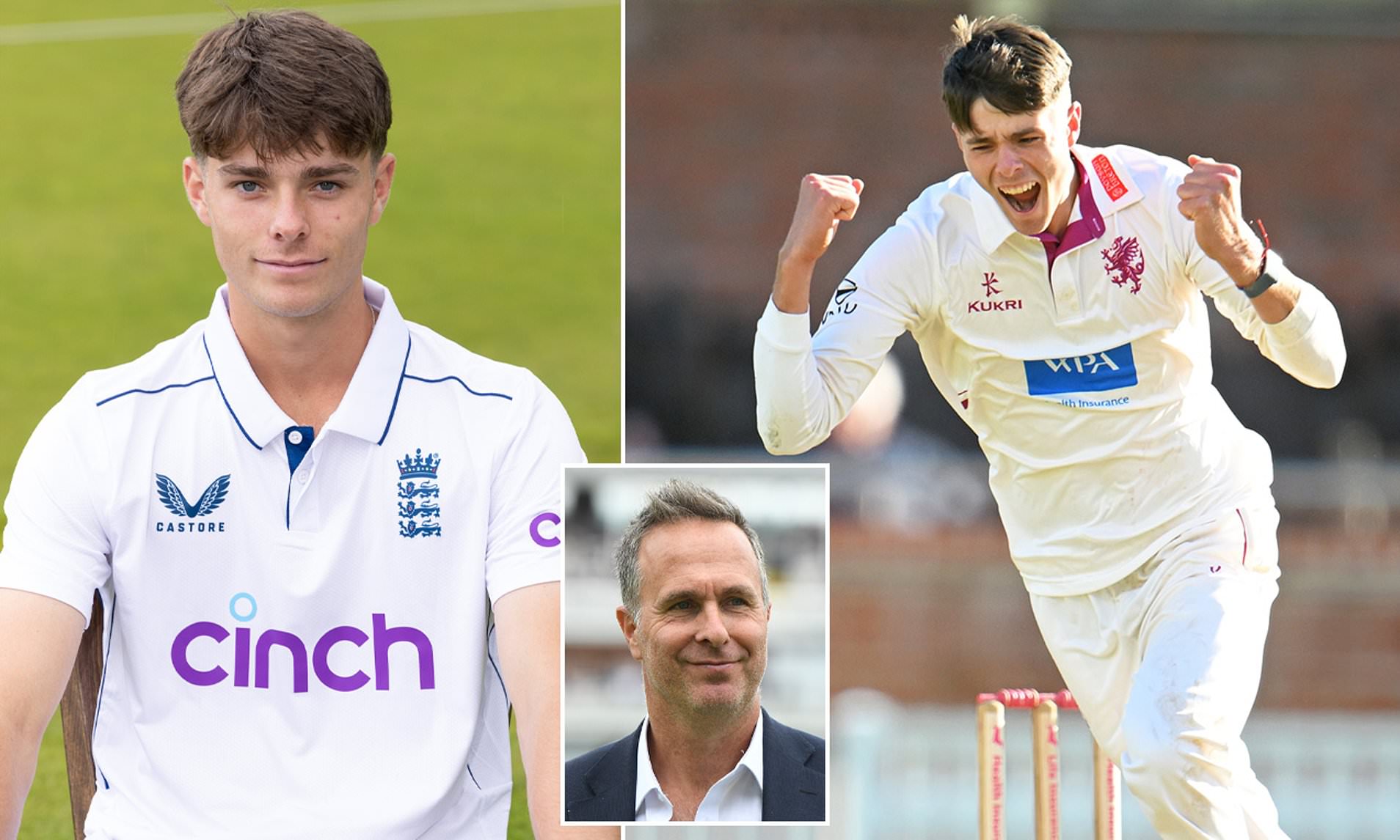 Archie Vaughan - son of 2005 Ashes-winning skipper Michael - will ...