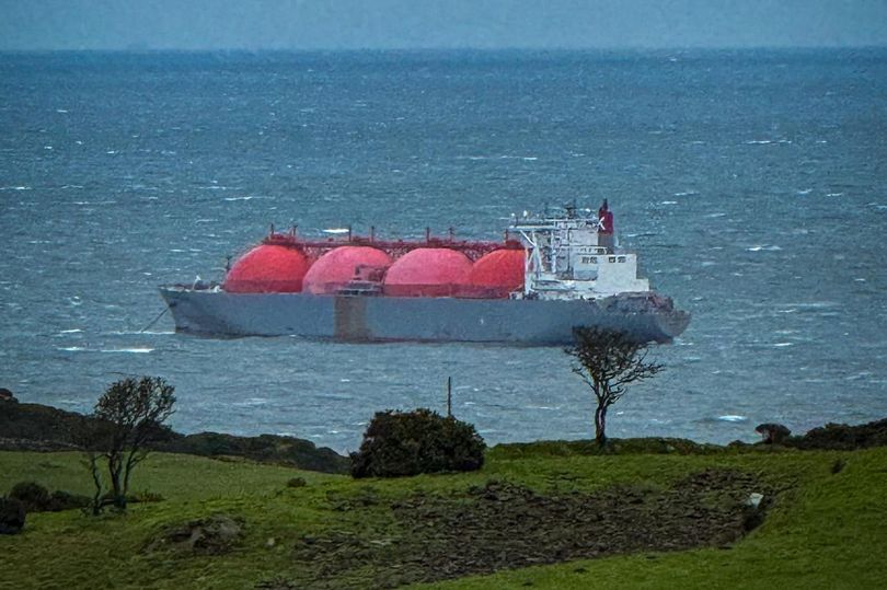 Weird ship that's 'quite spectacular' is 'lit up like Blackpool' off ...