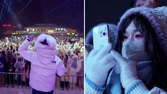 Temperatures plunge to -30°C at China's all-age-rave Snow Disco