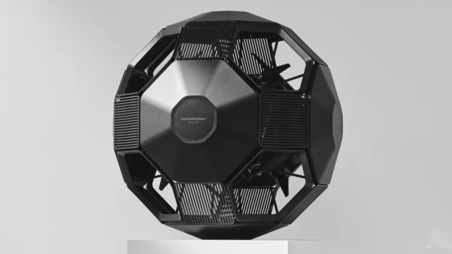 Ball-shaped drone breakthrough flies in all directions, rolls ...