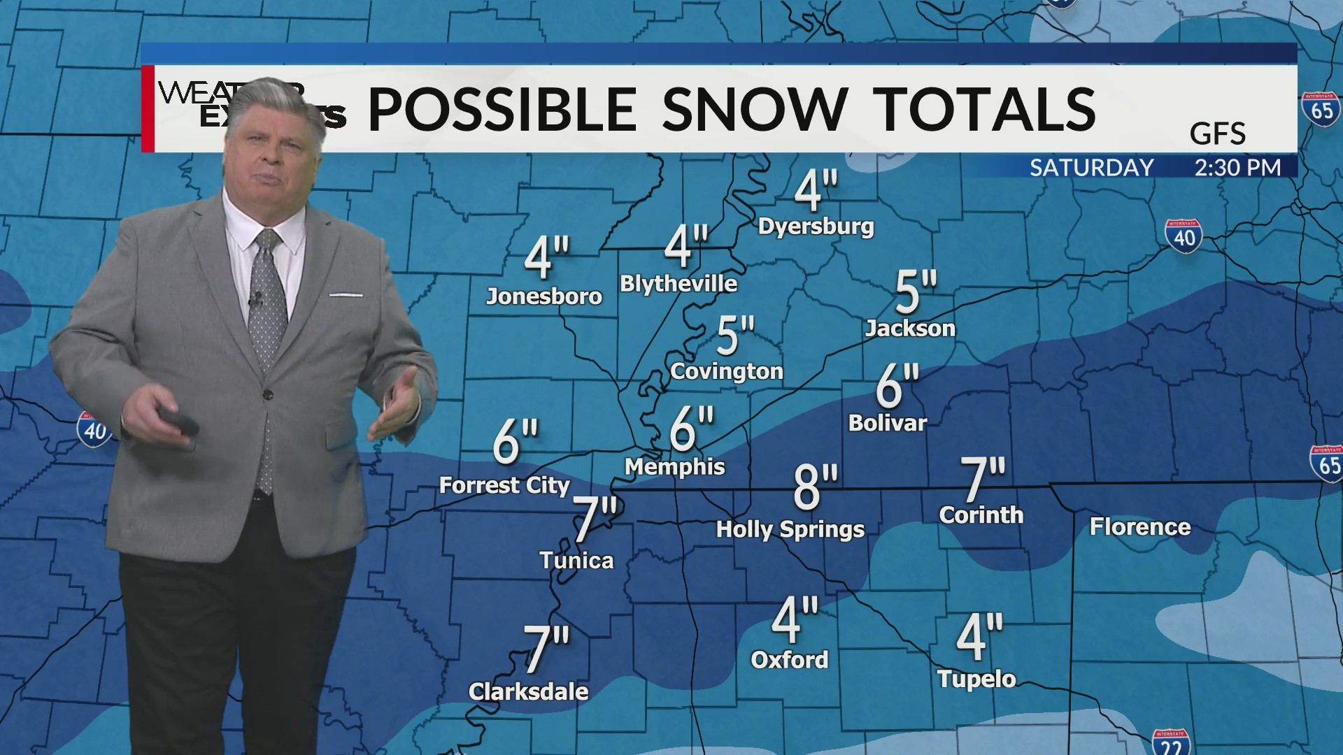 FRIDAY SNOW TOTALS FORECAST