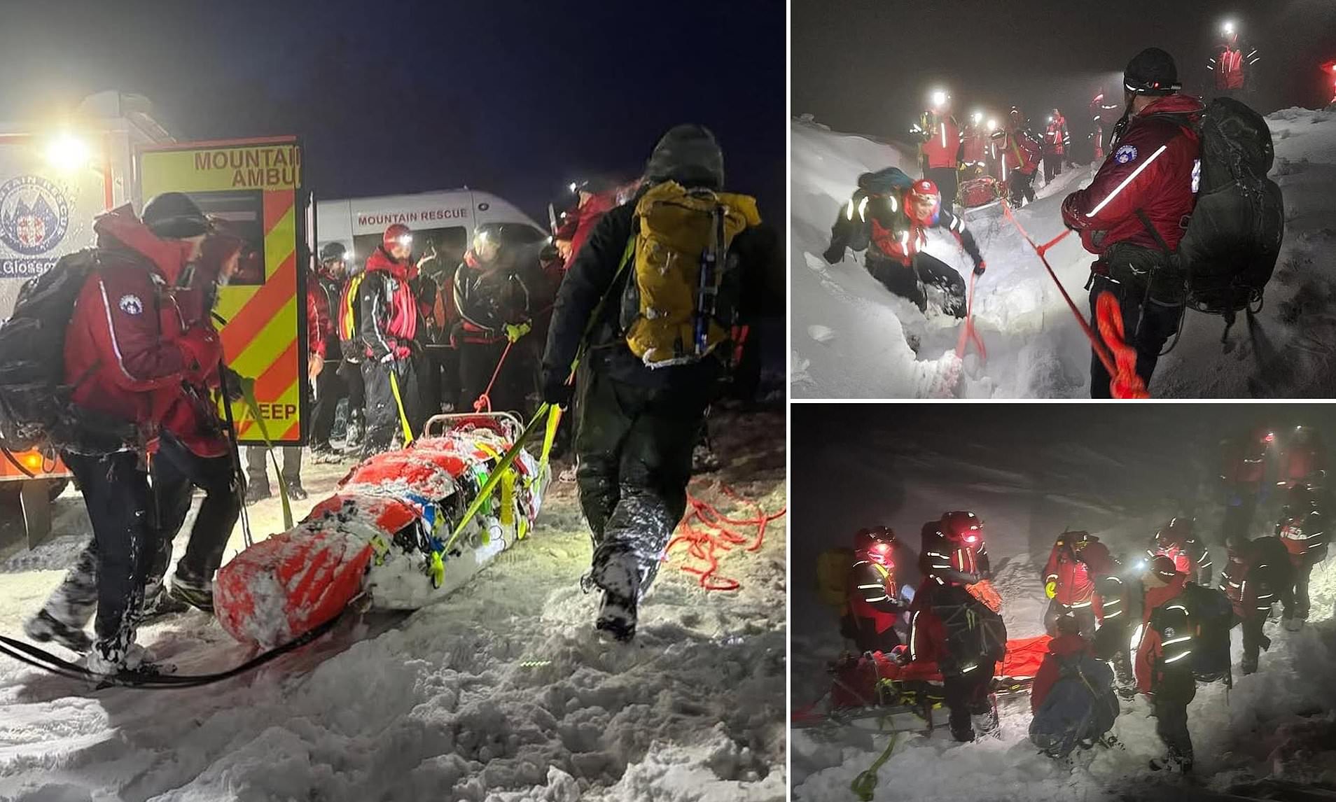 Hero mountain rescue volunteers save walker in 3ft deep snow