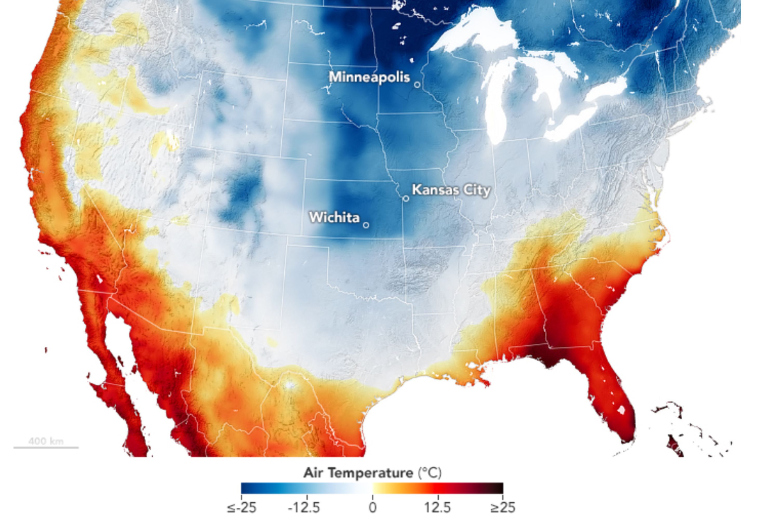 NASA Image Reveals Intense Cold Weather Across the US this Week