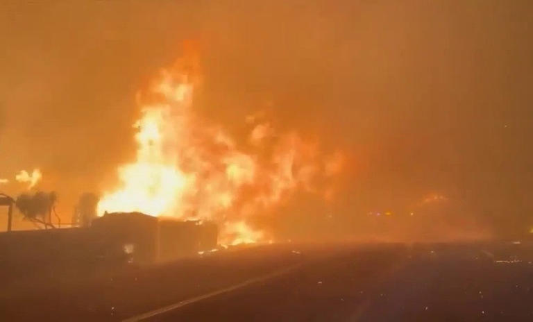 Hellish scenes caught on video as Los Angeles-area wildfires destroy ...