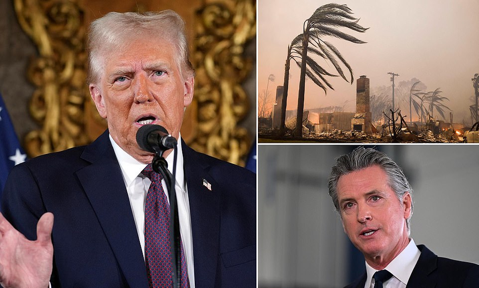 Trump blames Newsom for raging California wildfires
