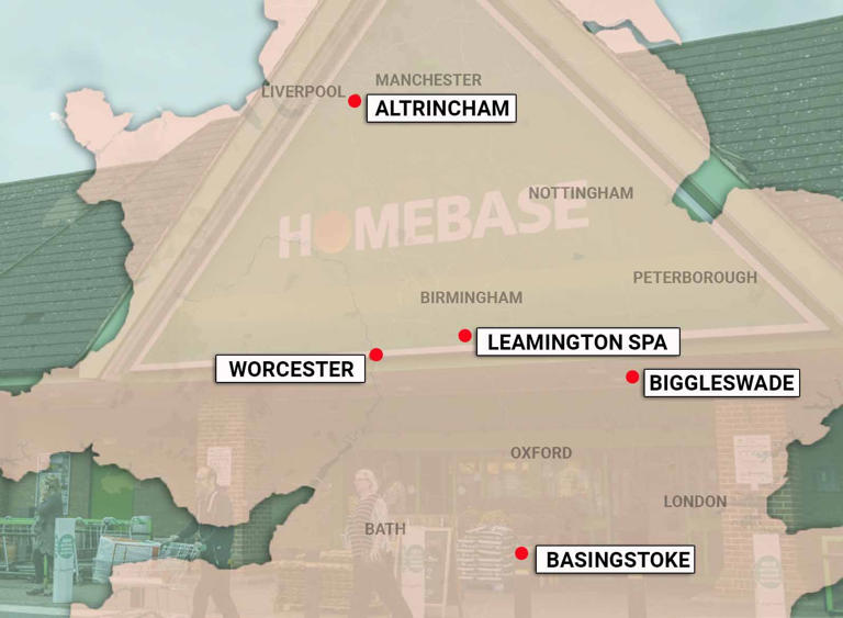 Map shows full list of Homebase stores that will become B&Q