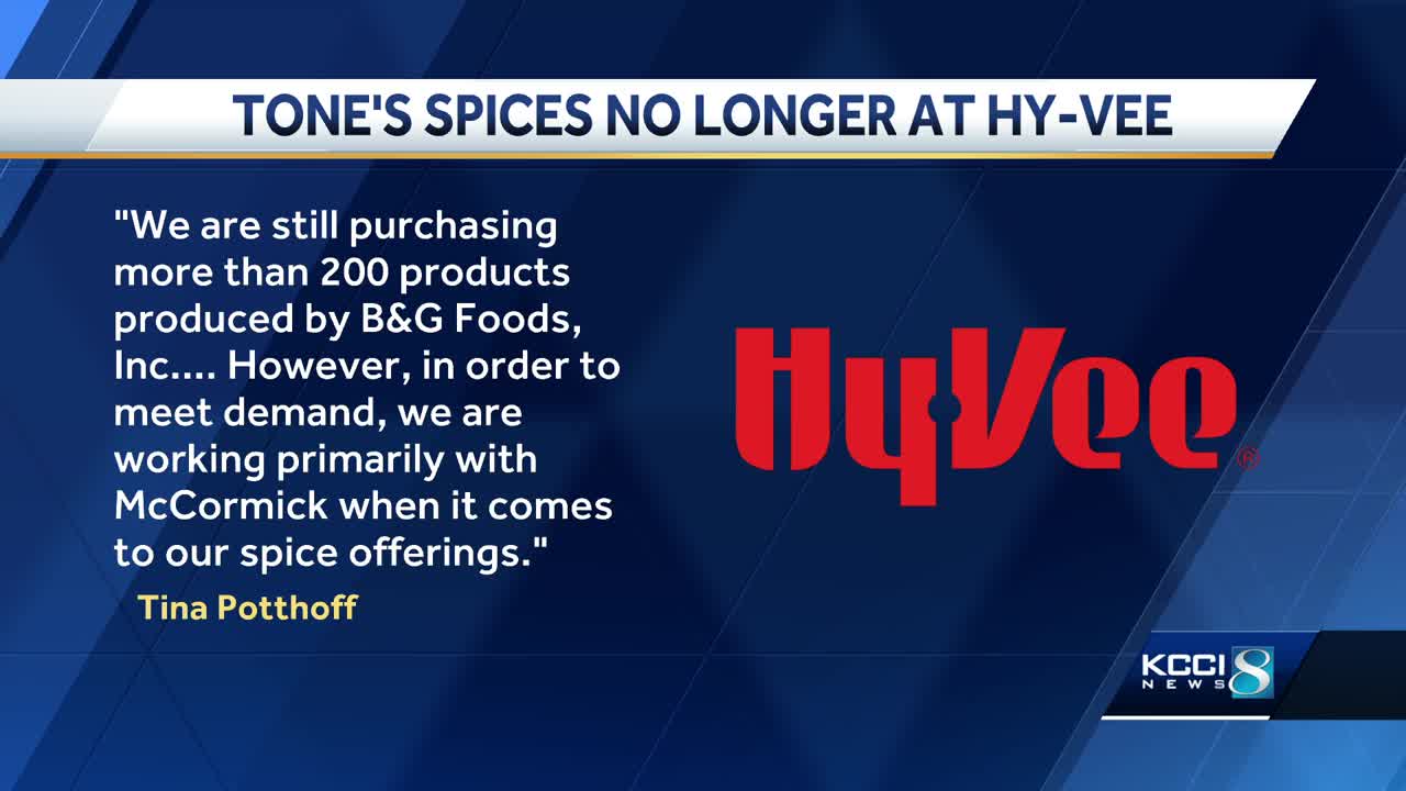 Hy-Vee no longer stocking Tone's Spices