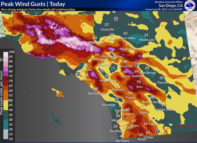 What causes the Santa Ana winds — and how they fuel LA blazes like the ...
