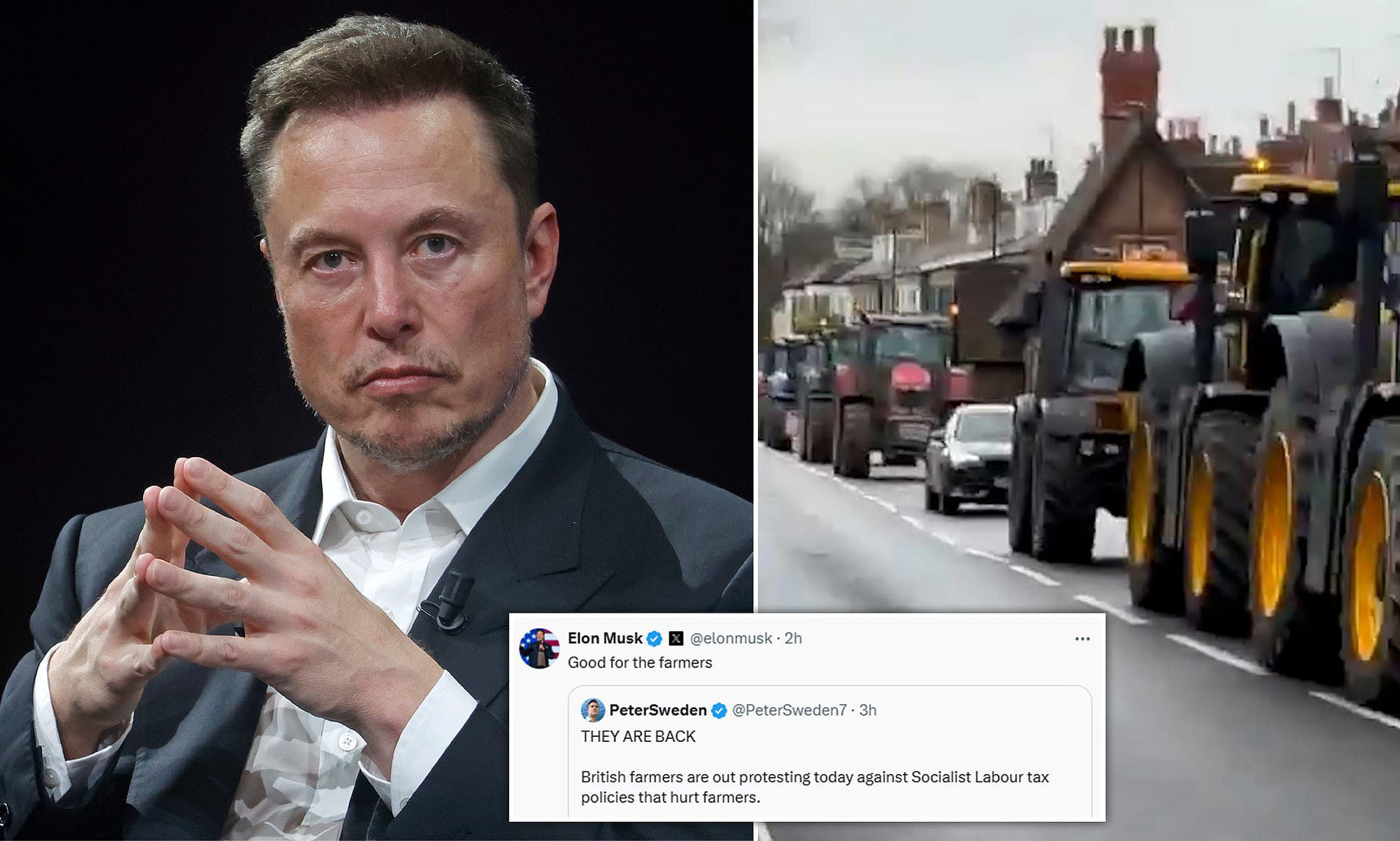 Musk backs Brit farmers protesting against Starmer's inheritance tax Musk backs Brit farmers protesting against Starmer's inheritance tax