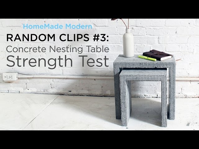 Testing the Lego Formed Concrete Nesting Tables