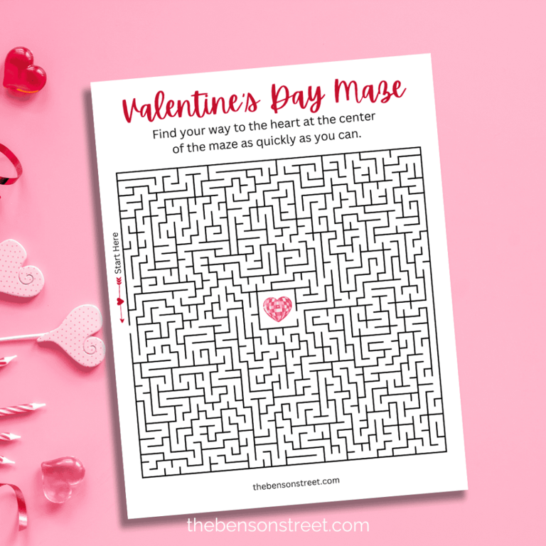Free Printable Valentine's Day Maze Worksheets for Kids