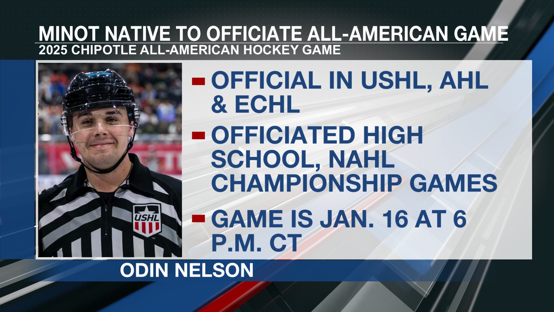 Minot’s Odin Nelson to officiate 2025 Chipotle All-American Game