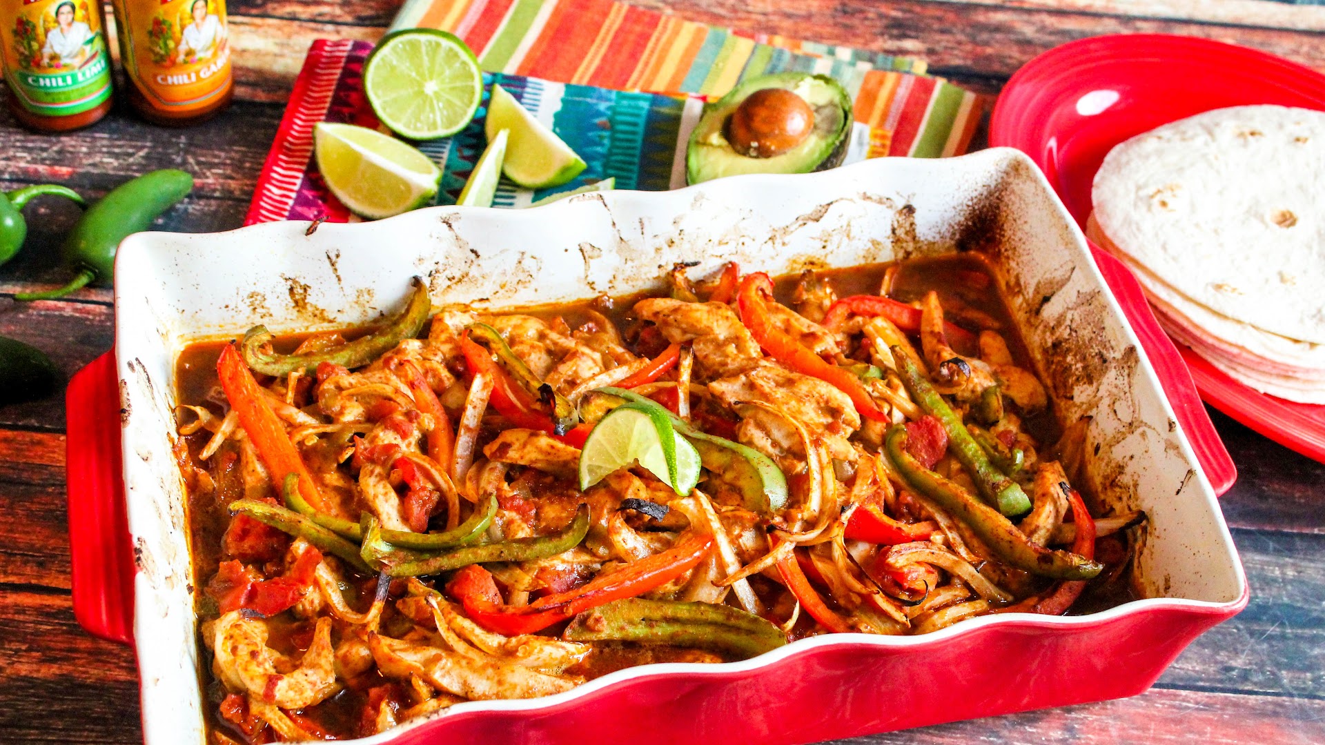 These tasty baked chicken fajitas couldn't be easier to prepare