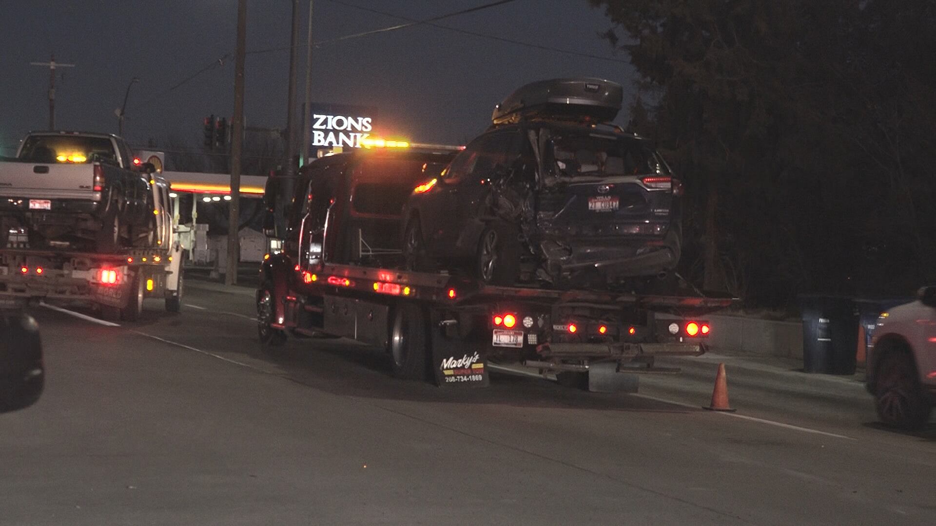 Multiple vehicle crash leaves one person hospitalized