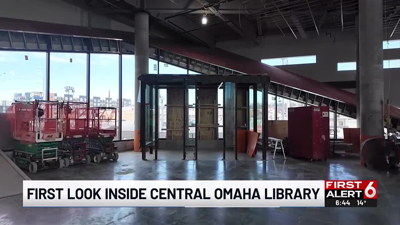 Omaha library officials give first look inside central location’s building