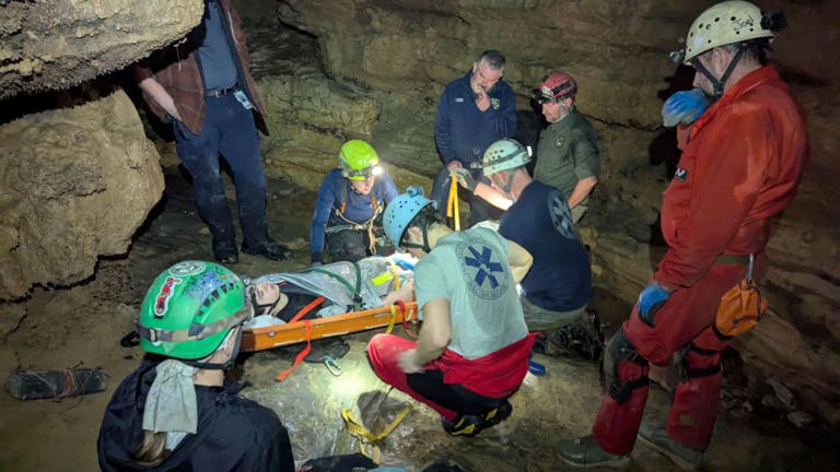 Crews rescue teenage boy who fell inside cave in Jackson County