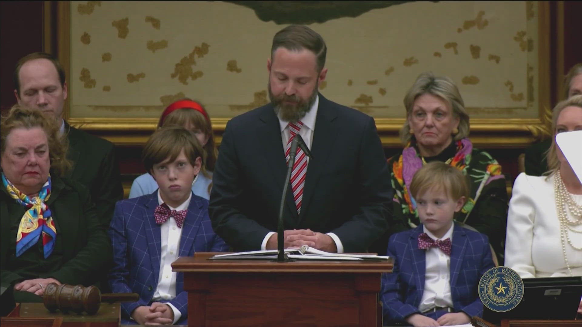 State Rep. Dustin Burrows discusses 'Texas issues' at House swearing-in